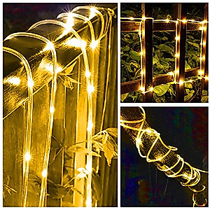 Fairy Lights 66 Feet 200 LED Solar Outdoor Lights, 8 Lighting Modes Twinkle String Lights with Timer, Solar Christmas Rope Lights Outdoor Waterproof for Bedroom Garden Patio Decor, Warm White