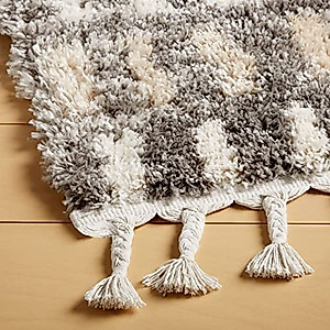 Home Dynamix The Spruce Marcella Louise Geometric Stripe Shag Area Rug, Gray/Ivory, 7'10"x10'5" Rectangle