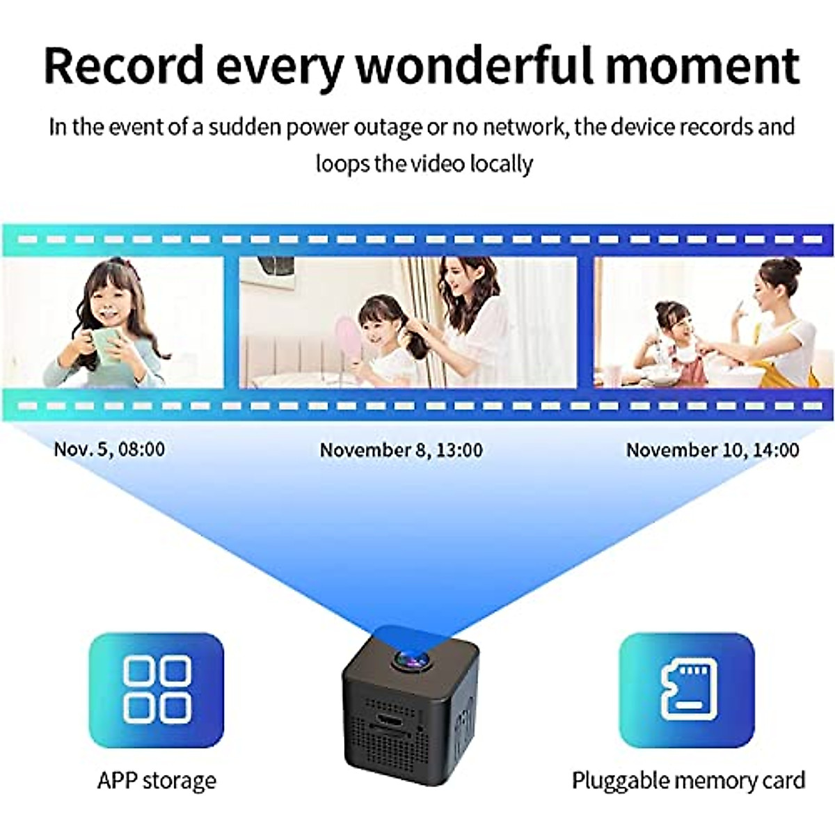 Webookers WB Hidden Camera - Spy Camera - Nanny Cam - Small Cameras for Spying - Indoor and Outdoor Camera with Night Vision - Surveillance Camera Full HD