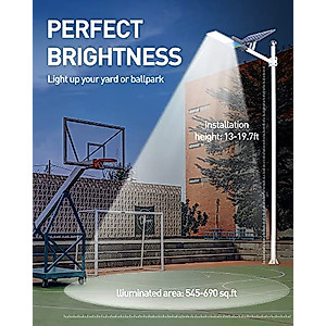 OKPRO S-480J 1000W Solar Street Lights Outdoor Waterproof, 6500K 100000LM Outdoor LED Street Light Dusk to Dawn, LED Wide Angle Lamp with Remote Control, for Parking Lot