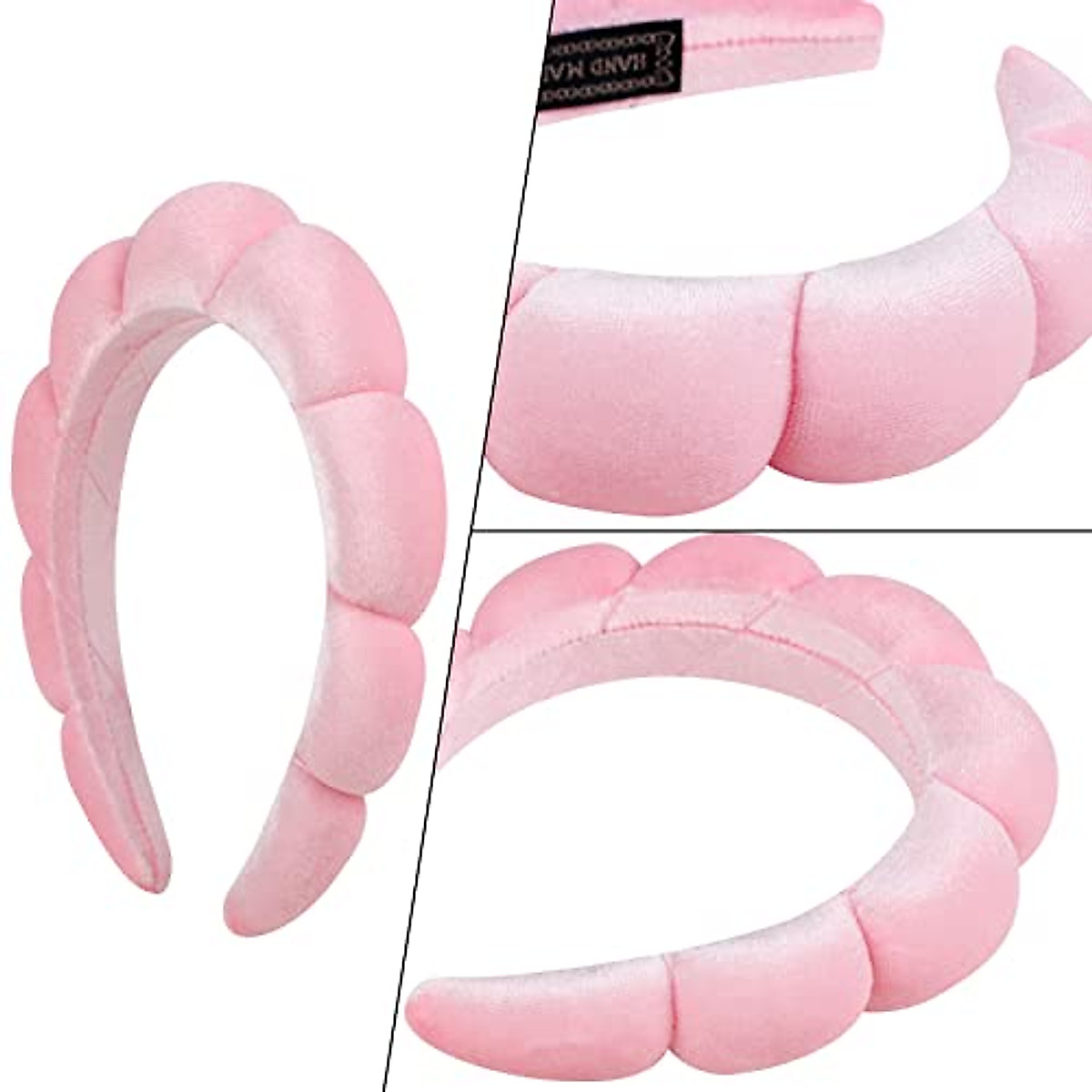 IGIGRING Spa Headband for Women, Sponge Spa Headband for Washing Face, Skincare Headbands for Face Washing, Makeup Removal, Shower, Skincare, Terry Towel Cloth Fabric Head Band (White)