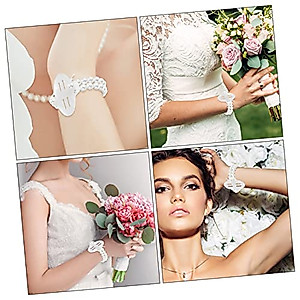 ARTIBETTER 20 Pcs Bridal Wrist Pearls Pearl Bracelets Stretch Bracelet String Wrist Corsage for Prom Wedding Corsages Bracelet Wedding Wrist Corsages Elastic Bracelets Corsage Wristlet Band