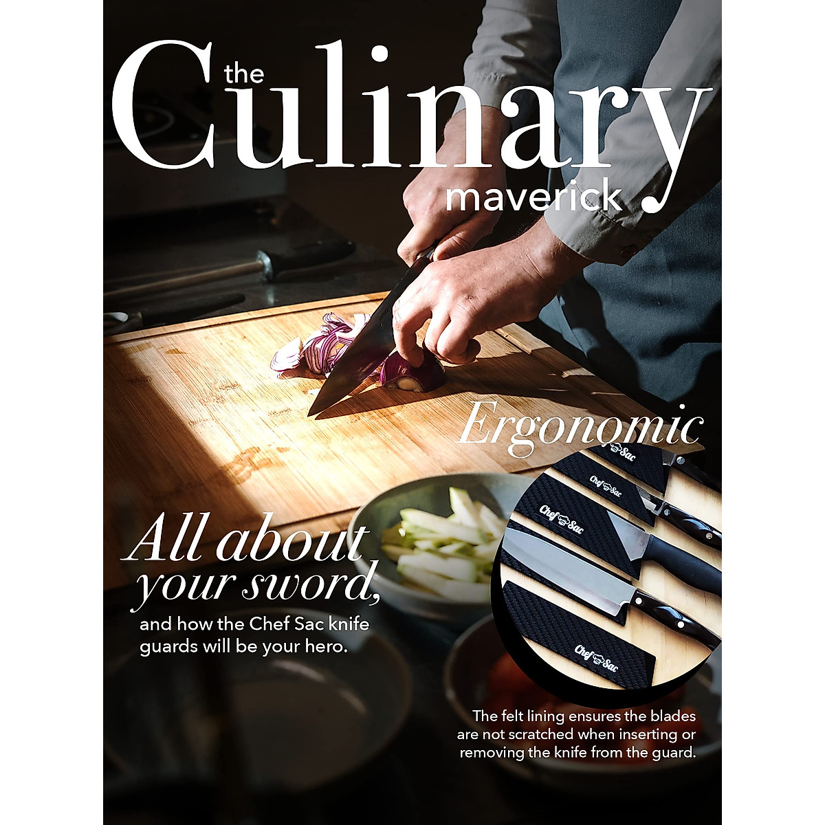 Chef Sac Chef Knife Roll Bag with 10-Pack Knife Guards Included