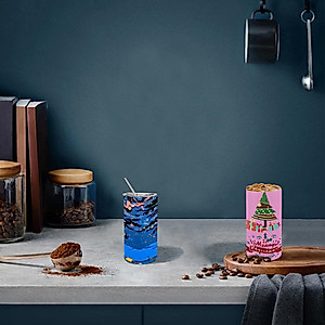 JYLJINGYULI 6 Pack 12 oz Sublimation Tumblers Blanks, 12oz Sublimation Tumbler Cups Blank Bulk, Straight Skinny Insulated Cup Stainless Steel Water Bottle with Lid and Straw for Craft DIY…