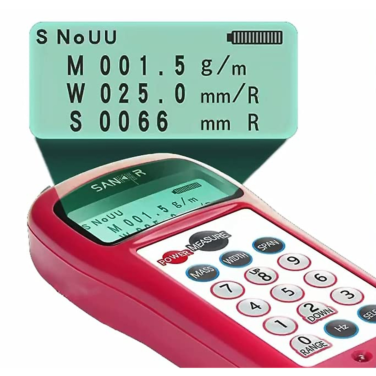 QIUSUO Precise Sonic Belt Tension Meter Sonic Belt Tensiometer Sonic Tension Meter Sonic Belt Meter for Most Belt Types with Frequency Range 10Hz-5000Hz Tension Range 0.01-99900N LCD Backlit Display