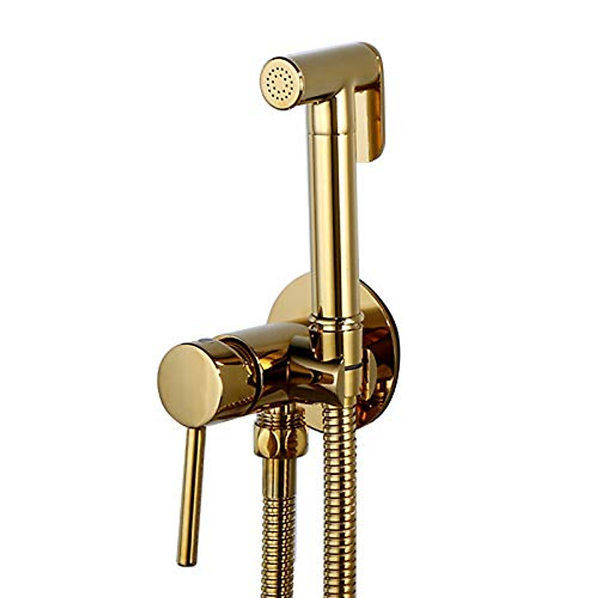 MINJING Hand Held Toilet Bidet Sprayer Titanium Gold, Solid Brass Single Handle Bidet Faucet, Bidet Sprayer for Toilet Hot and Cold Water, Cloth Diaper Sprayer