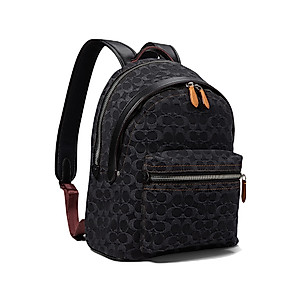 COACH Charter Backpack in Signature Denim Black Denim One Size
