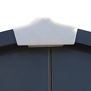 VEIKOU 6 x 8FT Outdoor Storage Shed with Thickened Galvanized Steel, Metal Garden Sheds & Outdoor Storage with Double Lockable Doors Utility Tool Storage Shed for Backyard Lawn Movers, Gray