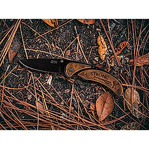 P. Graham Dunn Inspirational Sharp-Edge Metal Finished Christian Pocket Knife - 3 Inch Blade (Strong and Courageous)