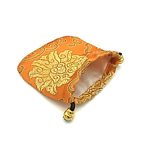 NHW Brocade Embroidery Drawstring Jewelry Bag Purse Pouch size about 4.3 * 4.3 inches