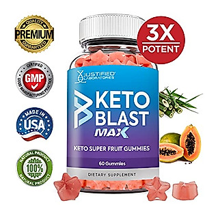 (3 Pack) Keto Blast Max Gummies Collagen Booster Contains Organic Silica Bamboo Acai Berry with Pomegranate Juice 180 Gummys