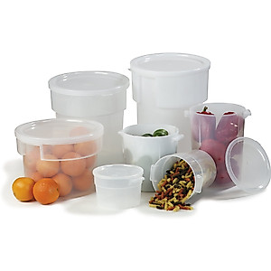 Carlisle FoodService Products Bain Marie Food Storage Container Lid for Kitchens, Restaurants, Catering, Plastic, 12 To 22 Quarts, Clear, (Pack of 6)