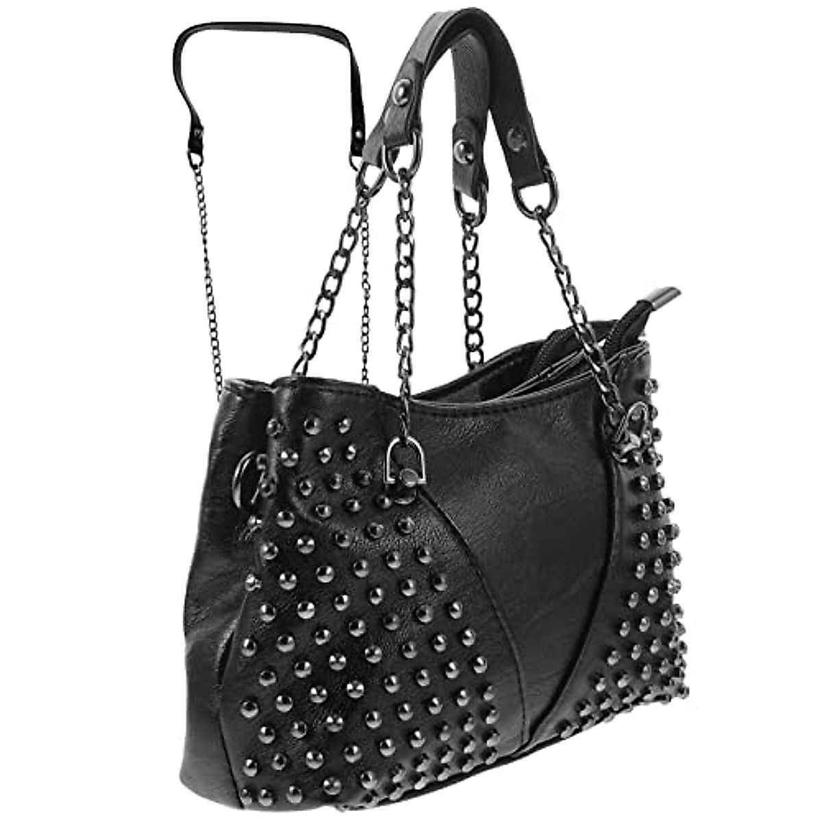 GALPADA Studded Handbag Studded Bag Black Crossbody Bag Rivet Shoulder Bag Leather Tote Bag Crossbody Handbags Rivet Shoulder Bag
