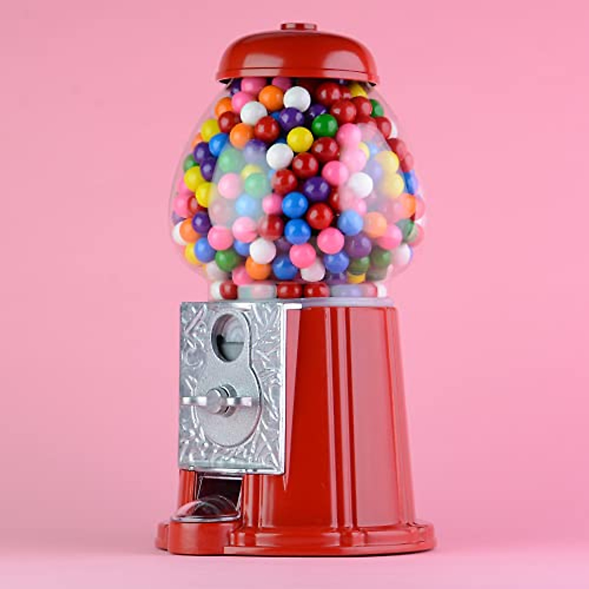 Gumball Machine - 9 Inch Gumball Vending Machine for Kids - Small Gumball Bank - Metal Candy Dispenser - Home Vending Machine - Vintage Gum Ball Machine - Jelly Bean Dispenser Machine - M&M Dispenser