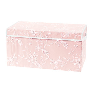 Sweet Jojo Designs Pink Floral Vintage Lace Girl Small Fabric Toy Bin Storage Box Chest For Baby Nursery Kids Room - Solid Light Blush Luxurious Elegant Princess Boho Shabby Chic Luxury Glam Flower