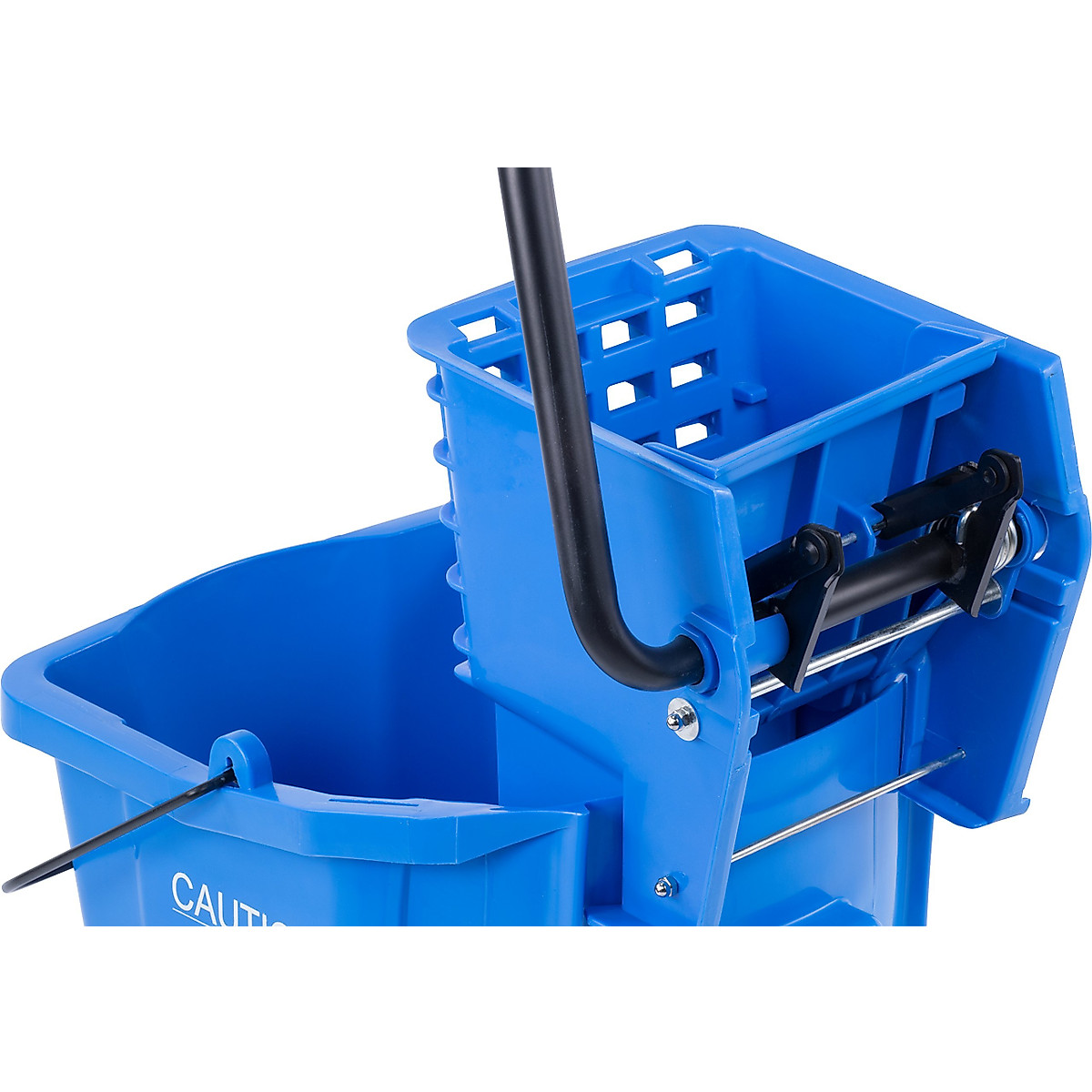 Carlisle FoodService Products Mop Bucket with Side-Press Wringer for Floor Cleaning, Restaurants, Offices, And Janitorial Use, Polyproylene, 26 Quarts, Blue