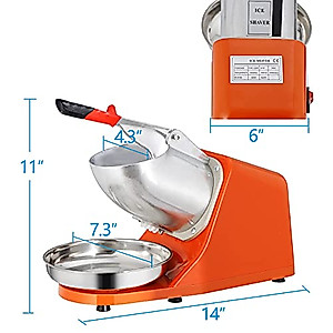 Smartxchoices Electric Ice Shaver Machine Ice Snow Cone Maker for Home Commercial Use 143 lbs New, 300W Stainless Steel Blade