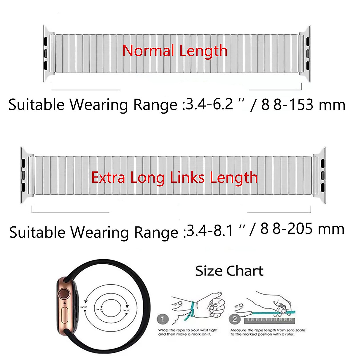 Designed specifically for Apple Watch Ultra 2 49mm Stretchable Elastic Sport Metal bands Compatible with Apple Watch Ultra 49mm Smart Watch stainless steel expansion watchband Silvery