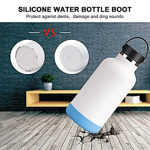 koodee Protective Silicone Boot for Hydro Flask 12 oz 32 oz 64 oz, Sports Water Bottle Accessories, Anti-Slip Bottom Sleeve Cover for Stanley Quencher Tumbler 30 oz 40 oz, BPA Free (Baby Blue)