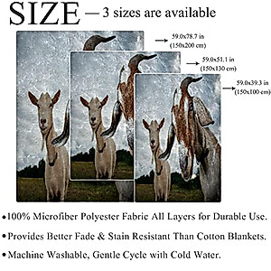 Throw Blanket Lightweight Microfiber Fleece Blanket,Goats,Soft Cozy 59.0x78.7 Bed Blankets