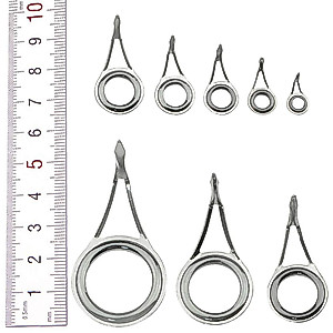 WMYCONGCONG 75 PCS Fishing Rod Guide Ceramics Tips Stainless Steel Carbon Spinning Fishing Rod Guides Spare Parts Repair Kit