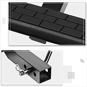 Universal 36" Wide X 4" OD Black Steel Trailer Towing Drop Hitch Step Bar Rear Bumper Guard Fits 2 Inch Receiver