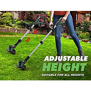 HYMOVO Cordless Weed Eater, 20V Battery Powered String Trimmers, Adjustable Height Weed Wacker Lightweight Grass Trimmer for Garden and Yard