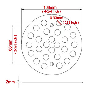 DEOKXZ 4-1/4 Inch Screw-In Round Shower Drain Cover Replacement Floor Filter, With Screws (Polished chrome)