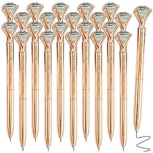 Up to 100 Personalized Diamond Pens Bulk with Name,Custom Imprint Ballpoint Pen Engraved Business Logo Text Message,Customized Gift for Women Men Graduation Birthday Office Commercial-20PCS Rose Gold