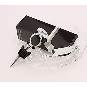 Pack of 3, Reusable Alloy Wine Champagne Beverage Bottle Stopper Beer Saver Cap Bar Wine Tool with Gift Box for Guests Adults Travel Bridal Party Supplies Engagement Wedding Gift (Ring Shape)