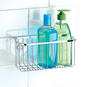 InterDesign Suction, Rectangle Basket, Polished Stainless Steel