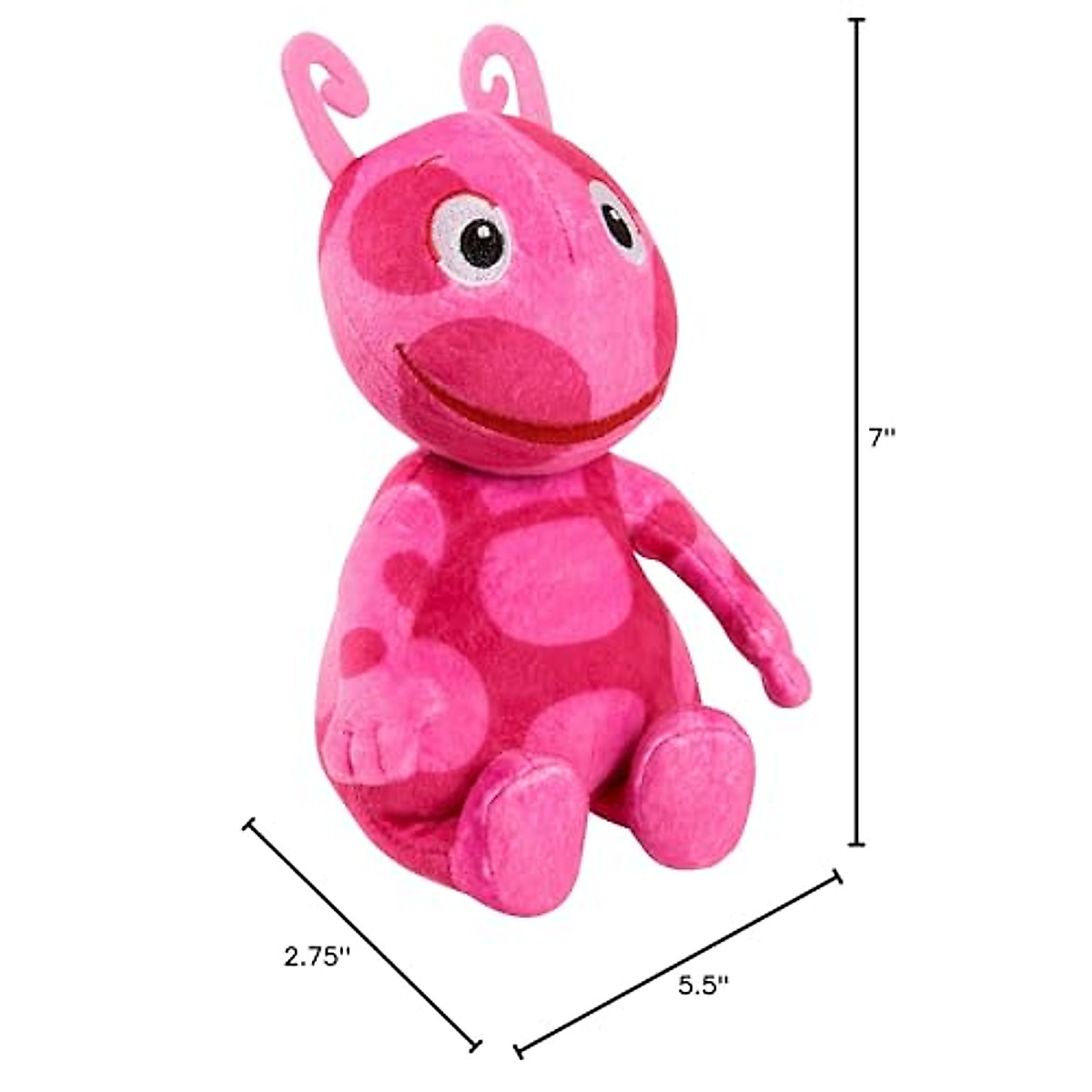Just Play Backyardigans 7-inch Small Bean Plush Stuffed Animal, Uniqua, Pink, Bean Filled Bottom, Kids Toys for Ages 3 Up