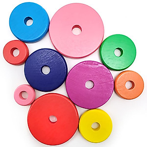 GeekHouse Wooden Stacking Rings for Toddlers, Rainbow Stacker for Kids, Early Learning Toys for Boys and Girls