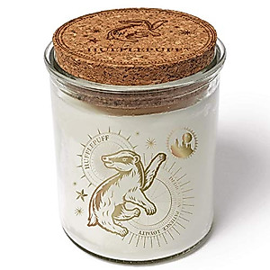 Harry Potter Color Changing Hufflepuff Candle, Large 10 oz - Wax Turns from White to Yellow When Lit - Soy Wax, Unscented - Great Gift for Harry Potter Fans