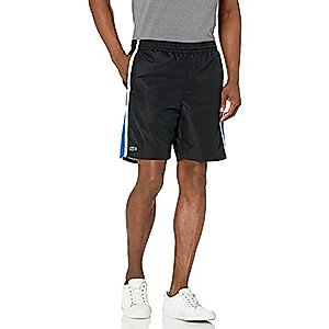 Lacoste Men's Sport Color Block Drawstring Short, Black/Lazuli-White, Large