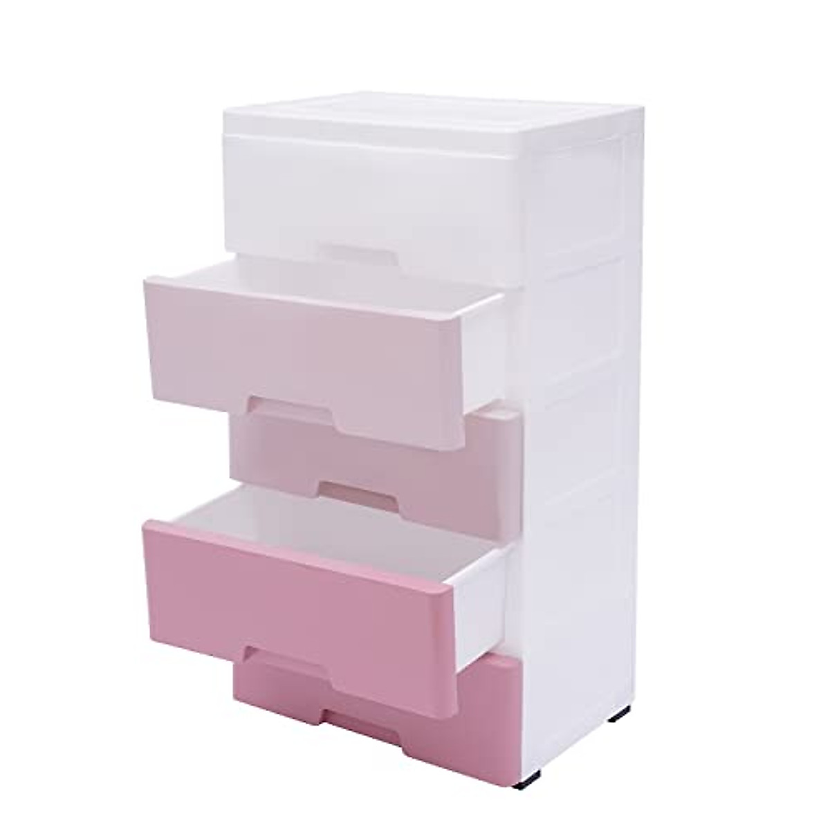 simimasen 5-Layer Pink Storage Drawers Plastic Drawers Dressers Cabinet for Storing Clothes, Towels, Toys