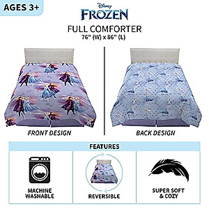 Disney Frozen 2 Kids Bedding Soft Microfiber Comforter, Full, "Official" Disney Product By Franco