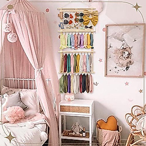 MOFASVIGI Headband Holder Hair Bows Organizer for Girls, Hanging Hair Clips Organizer Hair Accessories Display Sunglasses Holder Organizer Storage for Wall, Door, Closet