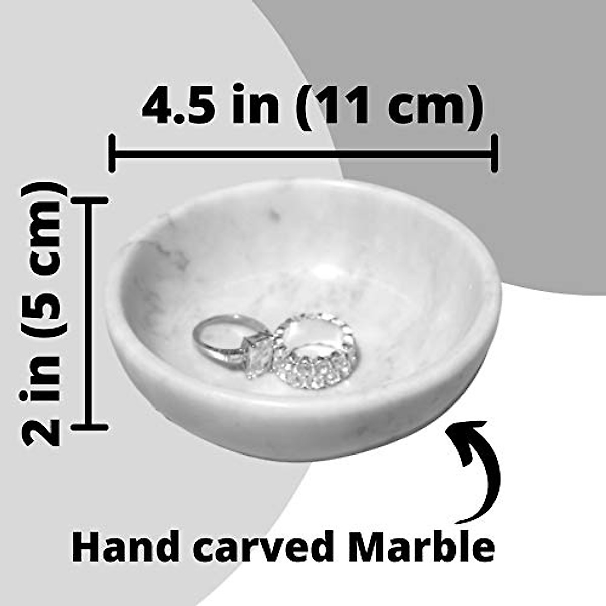CraftsOfEgypt Real Marble Jewelry Dish - Ring Holder - Jewelry Organizer Tray - Decorative Key Bowl-Home Decor Wedding Gift- Ring Dish - Jewelry Tray -Vanity Tray - Decorative Tray - Marble Tray