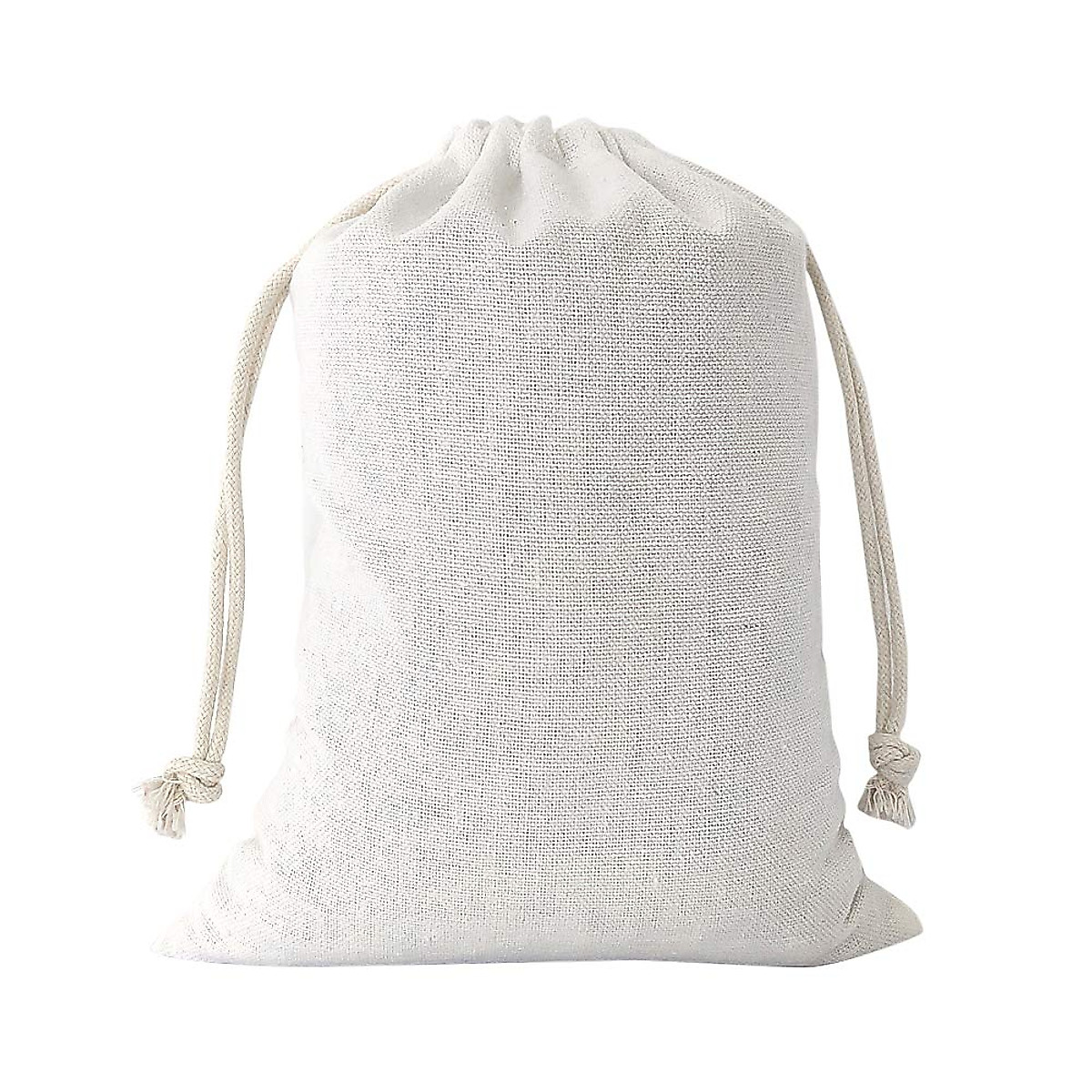 SumDirect 20Pcs Cotton Muslin Bags,White Small Lightweight Gift Bags Breathable Pouches with Drawstring Reusable Packing Storage Bags for Wedding, Party, Birthday (6x8inch)