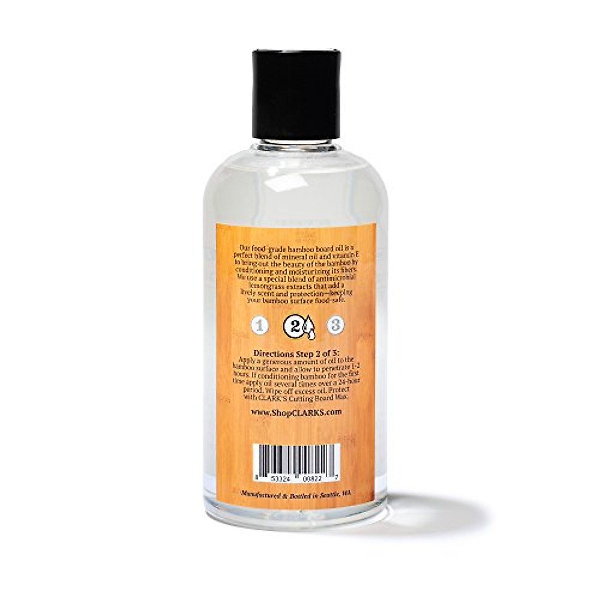 Bamboo Cutting Board Mineral Oil by CLARK’s - Wood Conditioning, Food Grade, Enriched with Natural Lemongrass Extract, Cleans and Restores, 12 oz