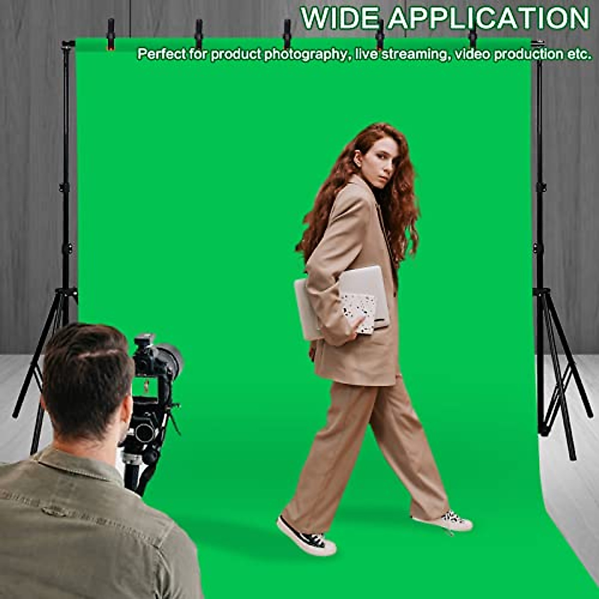 CIPAZEE Green Screen Backdrop - 8x10FT for Photoshoot Greenscreen Background for Photography Video Recording Photo Background Backdrop