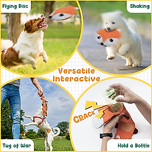 XIUGOAL Dog Toys for Aggressive Chewers, 2 Pack Squeaky Dog Chew Toys, No Stuffing Puppy Toys for Teething and Holds a Bottle, Interactive Dog Toys for Small, Medium Breed