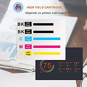 Run Star 5 Pack 69 Remanufactured Ink Cartridge Replacement for Epson 69 T069 for Stylus CX5000 CX9400 CX8400 CX6000 CX7400 NX110 NX400 NX410 NX415 Workforce wf 30 1100 610 Printer (2BK/1C/1Y/1M)