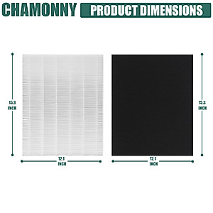 CHAMONNY D360 True HEPA Replacement Filter D3, Compatible with Winix D360 Air Purifier, Compare to Winix D3 Filter, Item Number 1712-0101-02,1 H13 True HEPA Filters + 4 Activated Carbon Pre-Filters