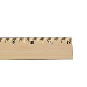 Westcott Wood 12" School Ruler Scaled in 1/16" (103810), Assorted Colors, Letter (10381)