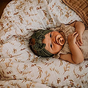 Parker Baby Muslin Blanket - 100% Soft Cotton Baby Quilt and Kids Reversible Blanket - Crib, Stroller, Tummy-Time Blanket - Girls - Prairie Floral