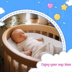 Mattress Pad with Storage Bag| Oval Shape Bassinet Mattress Pad, Firm Support and Comfort Premium Foam, Breathable, Hypoallergenic, Premium Foam Mattress Pad, Non-Toxic Pad, 16"x32"x1.96", White