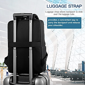 DAYELIVE Business Travel Backpack, Work Backpack for Men Women Laptop Backpack with USB Charging Port, 15.6 Inch Heavy Duty Backpack, Large Back Pack Waterproof College School Bookbag Computer, Black