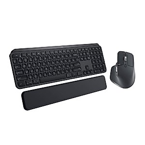 Logitech MX Keys Wireless Illuminated Keyboard (Multi-OS) Bundle with MX Master 3 Advanced Wireless Mouse for Mac and MX Palm Rest